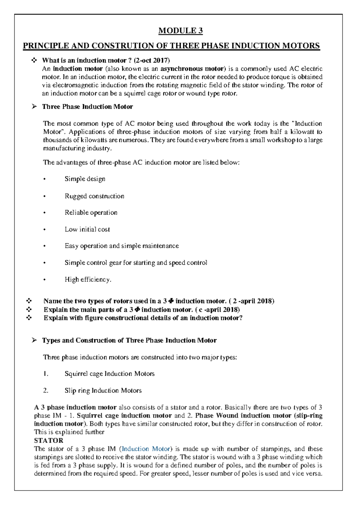 IM 3 - It's lacture note module 3 - MODULE 3 PRINCIPLE AND CONSTRUTION ...