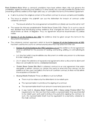 OL - Short crash course notes before tests - Issue The issue is whether ...