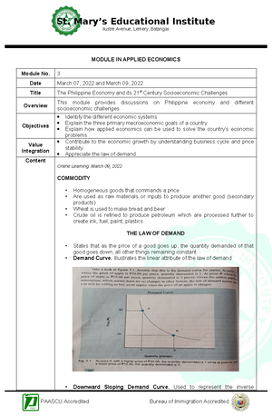 Module-No.-3 Applied Eco IL1 - PAASCU Accredited Bureau of Immigration ...