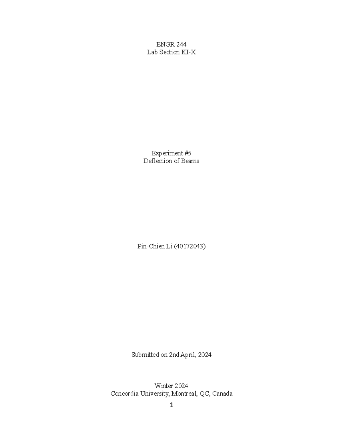 ENGR 244 LAB 5 REPORT - ENGR 244 Lab Section KI-X Experiment # 5 ...
