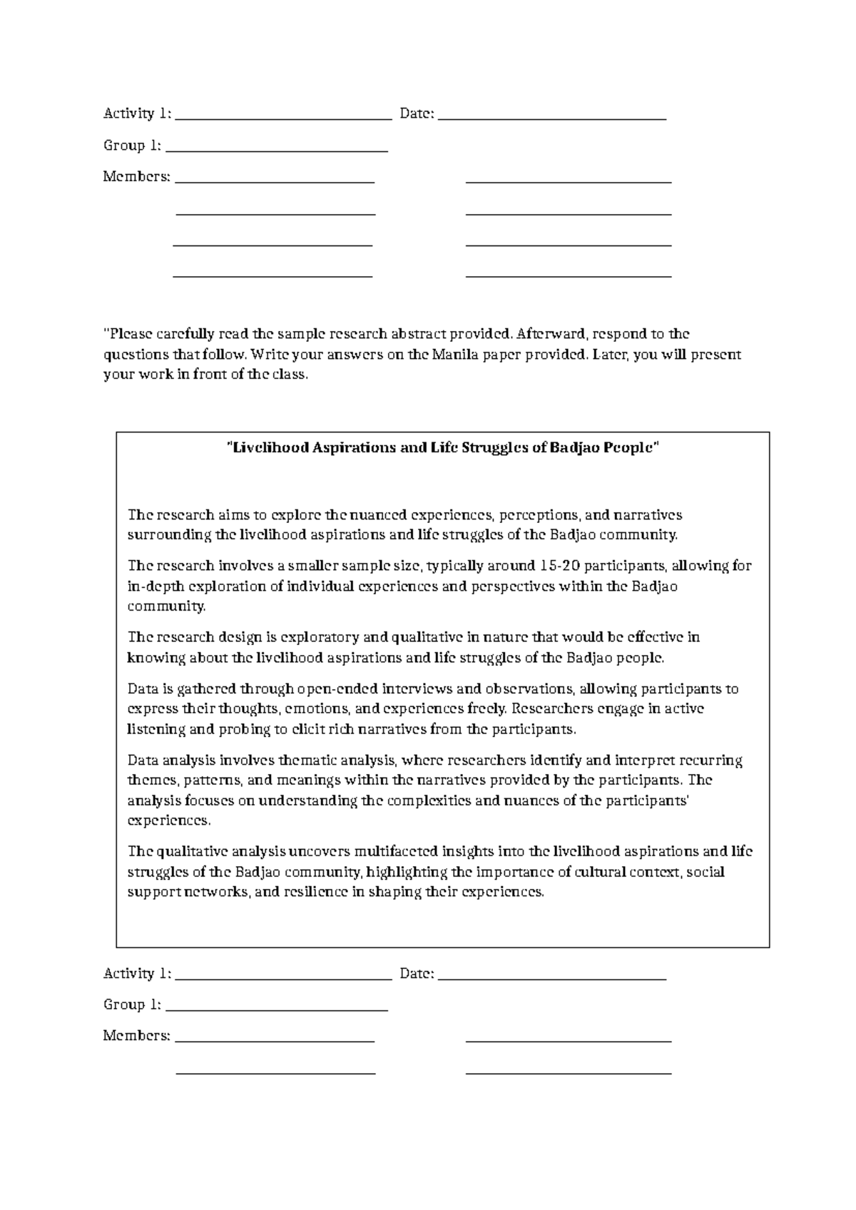 Practical Research I Activity Session 5 - Activity 1