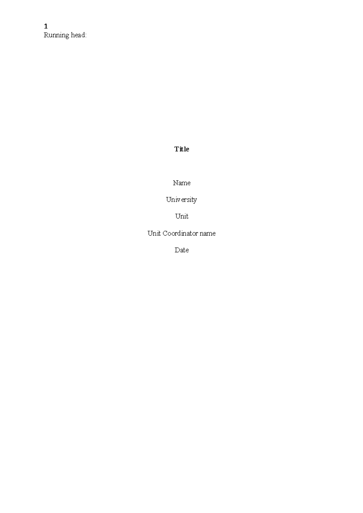 APA-Formatted Research Report Template - 101682 - Running head: Title ...