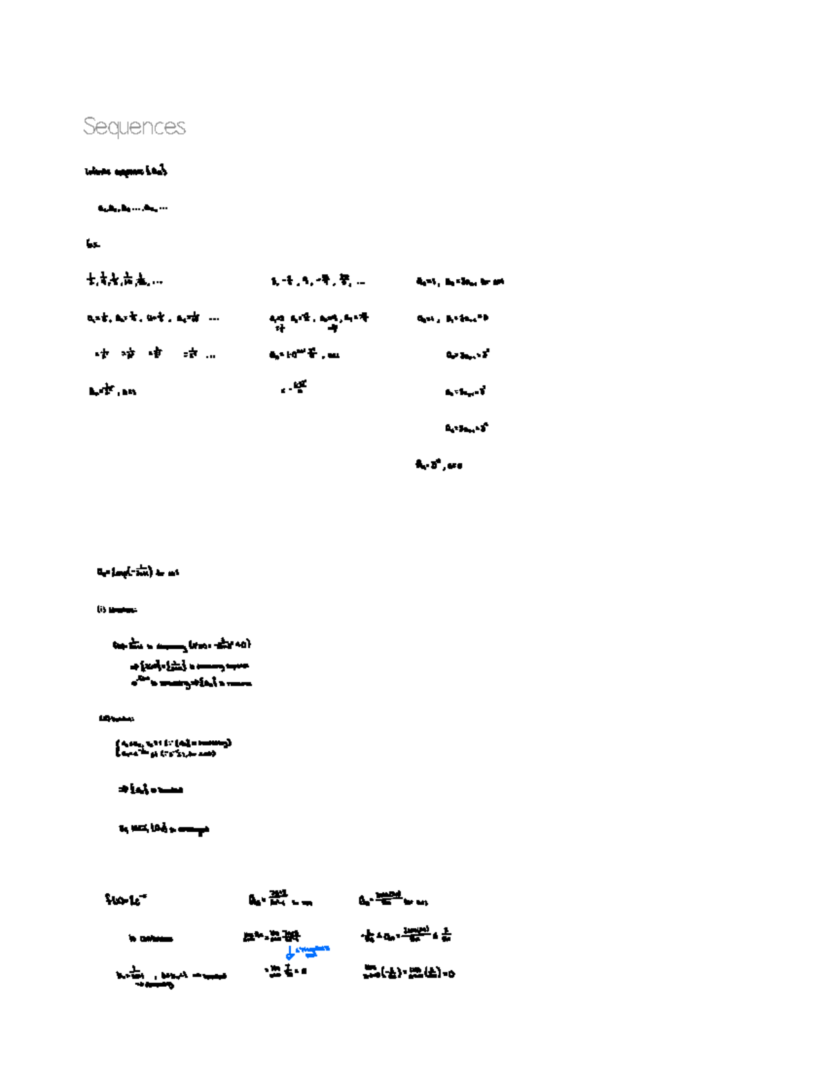 5.1 Sequences Lectures Notes - Sequences infinitesequence an anana an ...