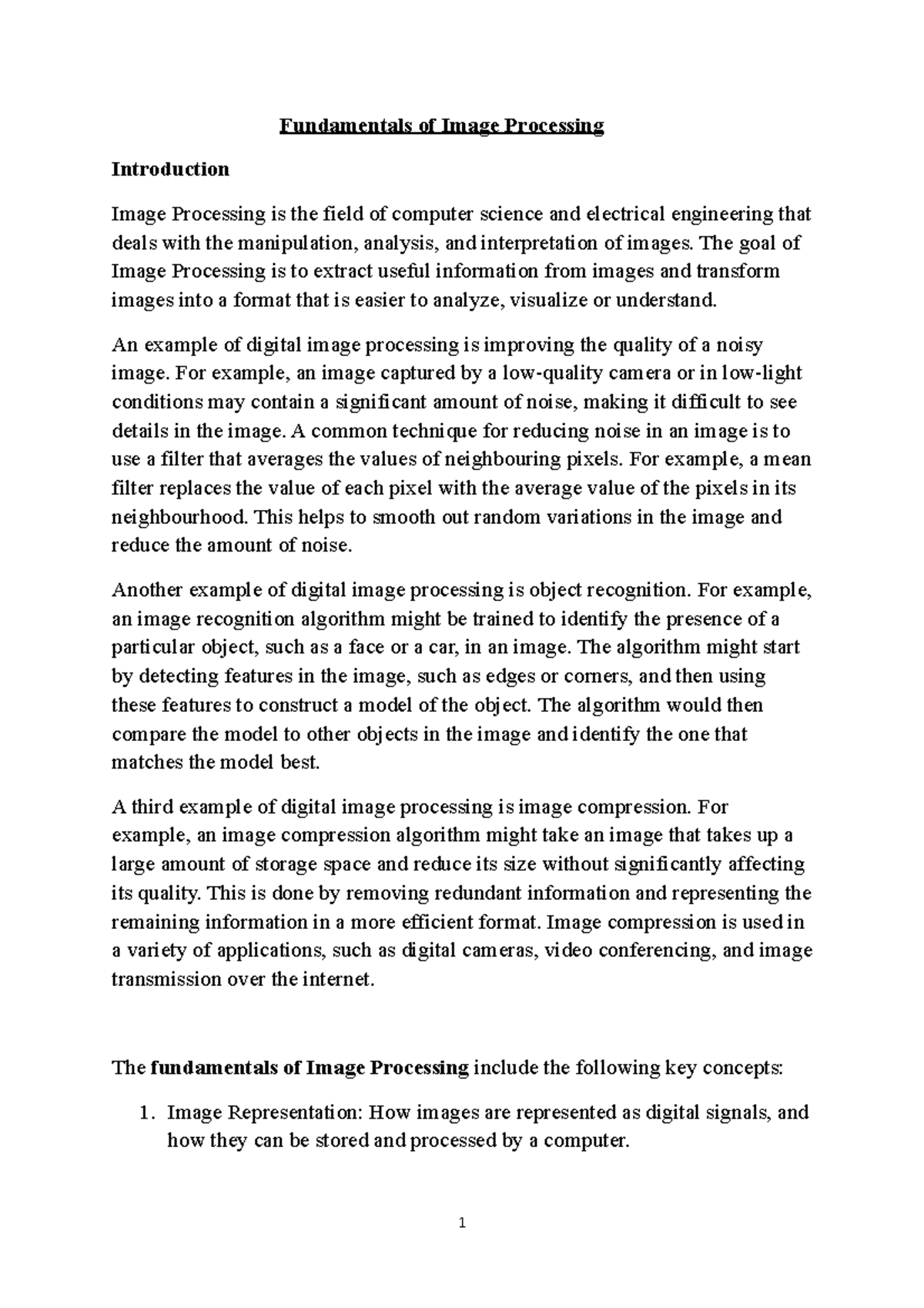 Enhancement,Restoration,Representation of Image in detail - Fundamentals of Image Processing ...