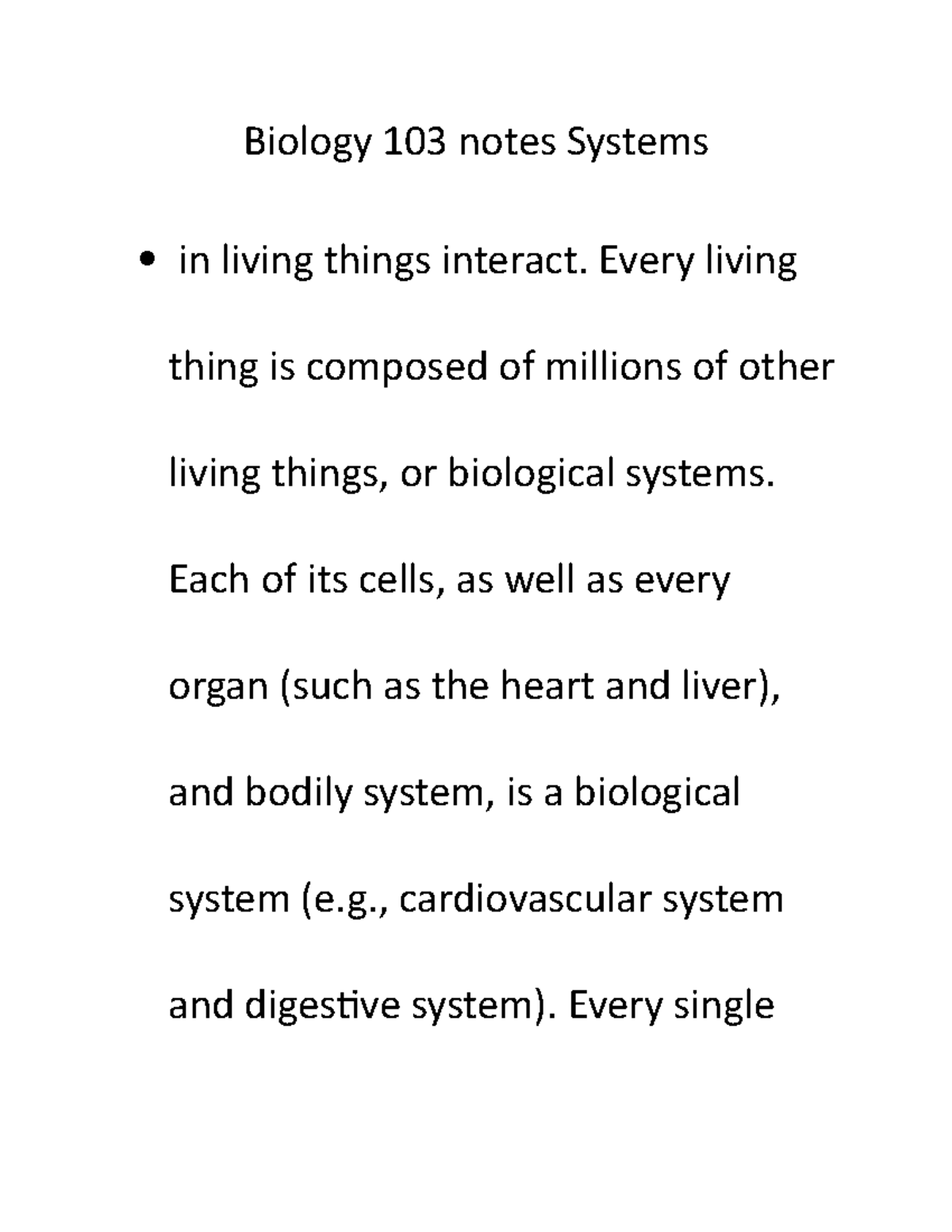 Document 83 - this is lecture notes for bio 101 - Biology 103 notes ...