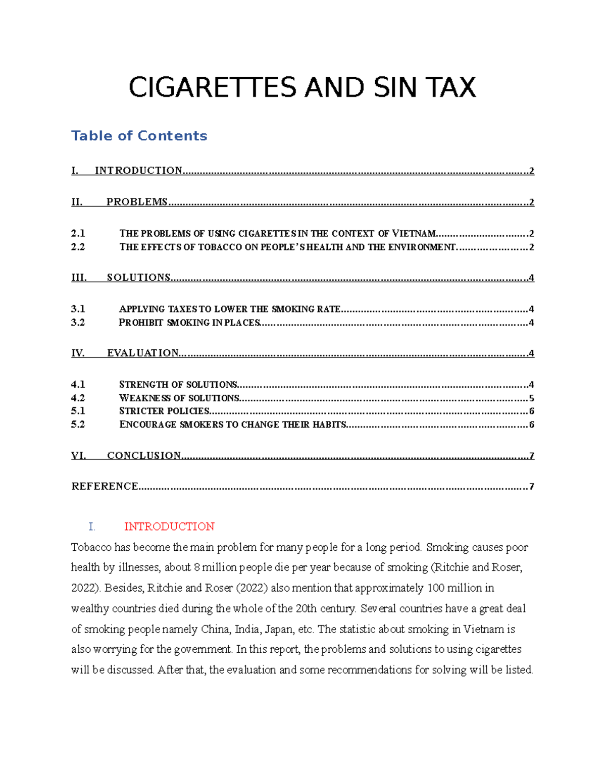 Cigarettes AND SIN TAX - pass - CIGARETTES AND SIN TAX Table of ...