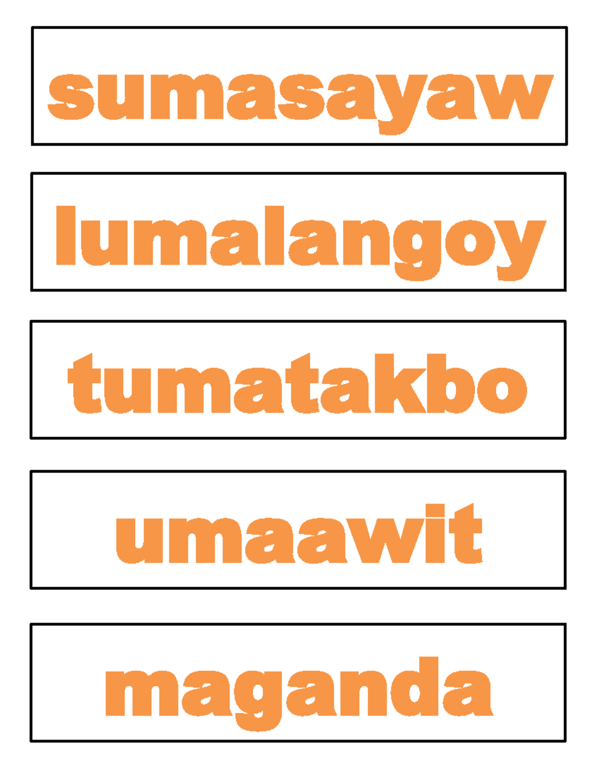 Activity grade 3 - BS Education - sumasayaw lumalangoy tumatakbo ...