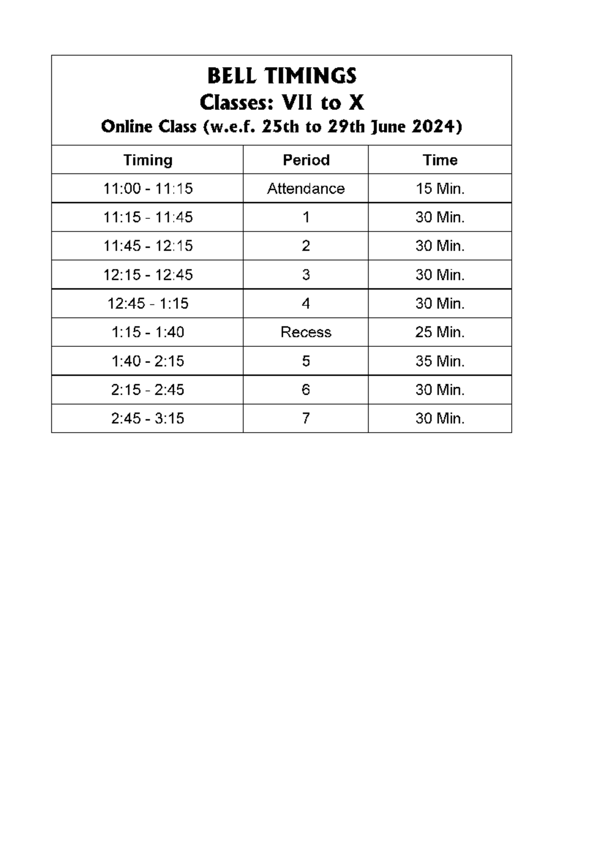 BELL Timings (VII to X)-6 - BELL TIMINGS Classes: VII to X Online Class ...