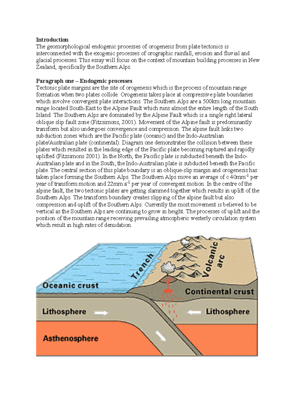 GEOG 101 - exam essay geomorphology - Introduction The geomorphological ...