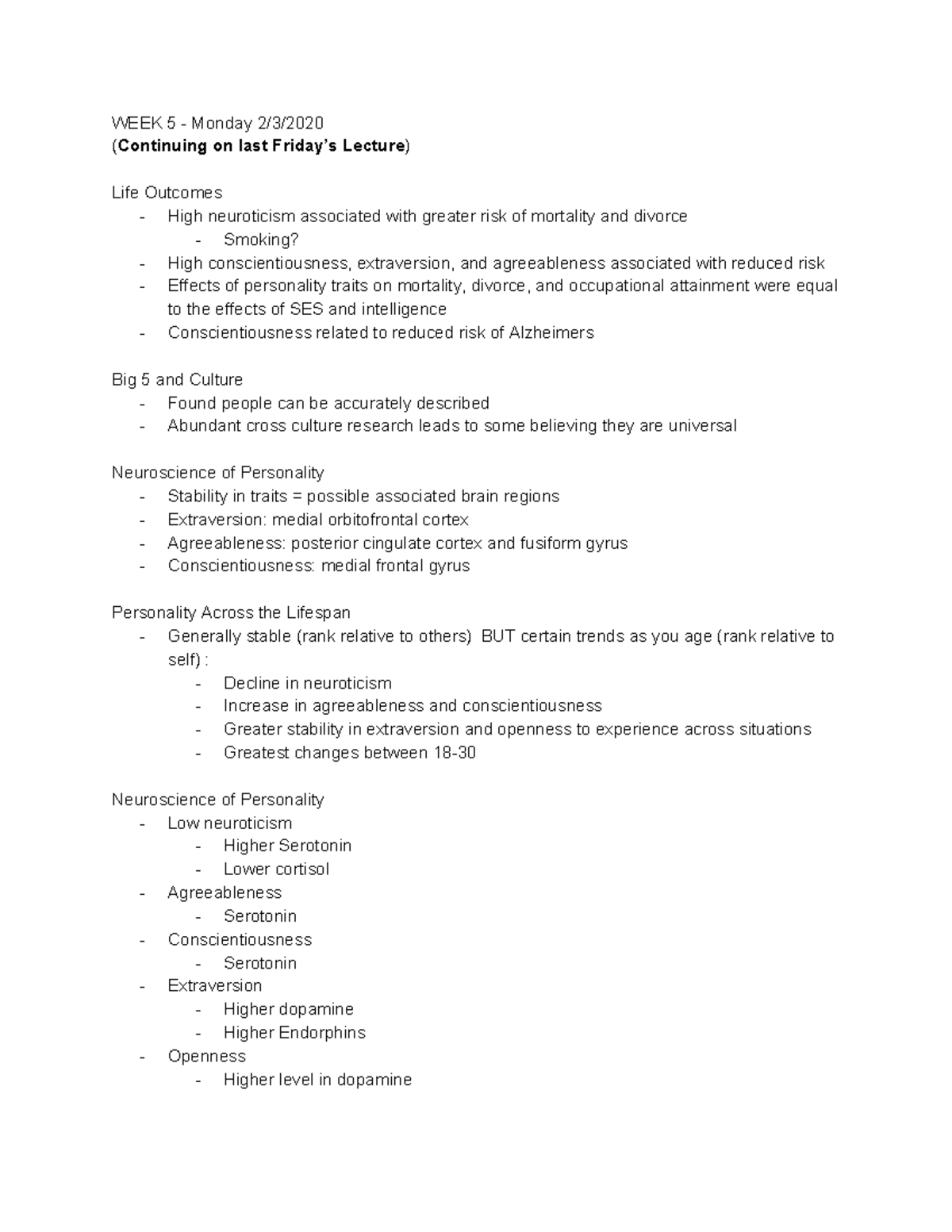 WEEK 5 - Monday 2 3 2020 - in class - WEEK 5 - Monday 2/3/ ( Continuing ...