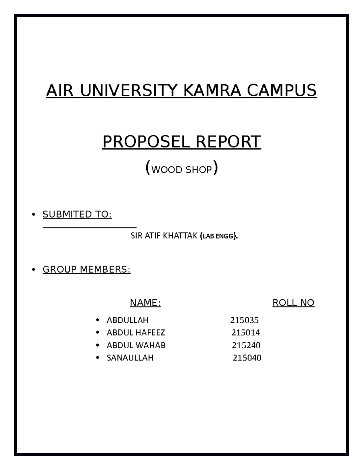 AIR University Kamra Campus 111 - AIR UNIVERSITY KAMRA CAMPUS PROPOSEL ...