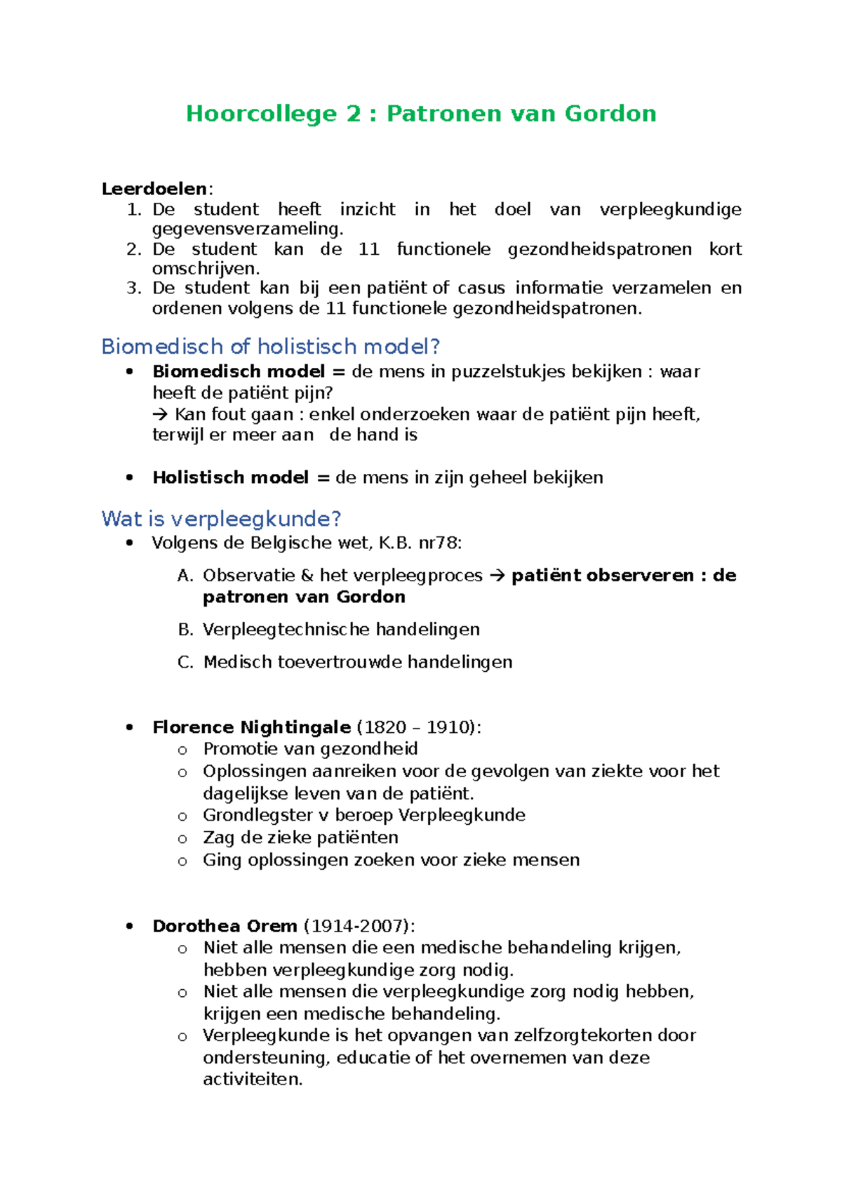 Hoorcollege 2 - Patronen van Gordon - Lisa - Hoorcollege 2 : Patronen ...