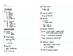 Calculus Formula Sheet - MATH1021 - USyd - Studocu