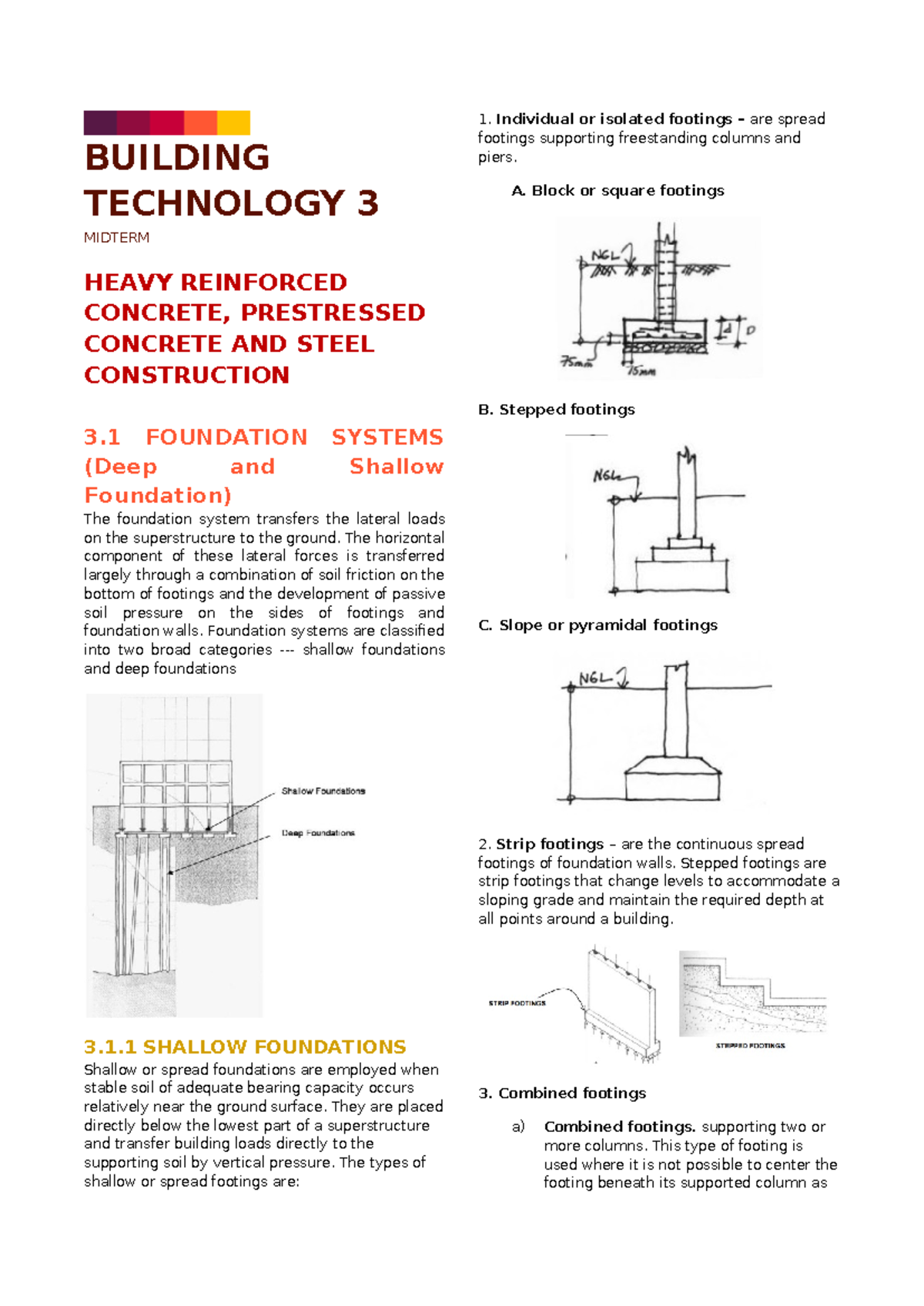 BT3 Midterm - ............ - BUILDING TECHNOLOGY 3 MIDTERM HEAVY ...