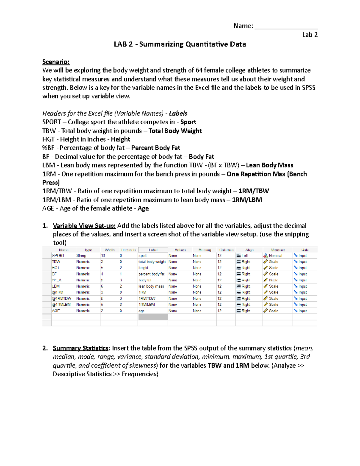 Lab 2 Matt Bosch Spss Assignment 2 Lab Lab 2 Lab 2 Summarizing
