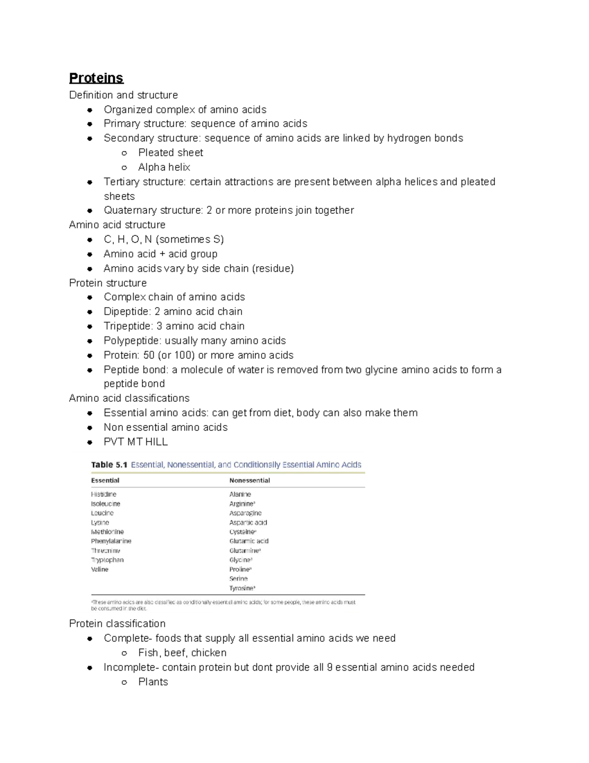 Unit 3 - Lecture notes 9-12 - Proteins Definition and structure ...