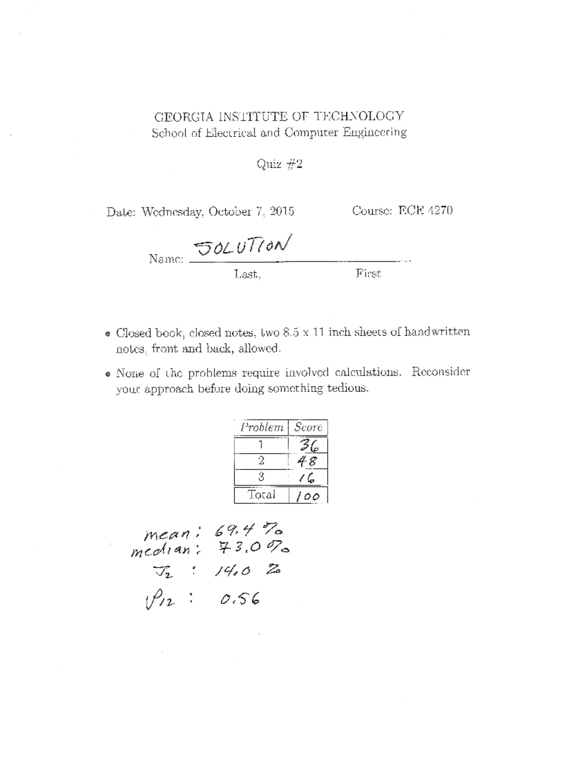 ECE4270 Fundamentals of Digital Signal Processing Solq2 fa15 - ECE 4270 ...