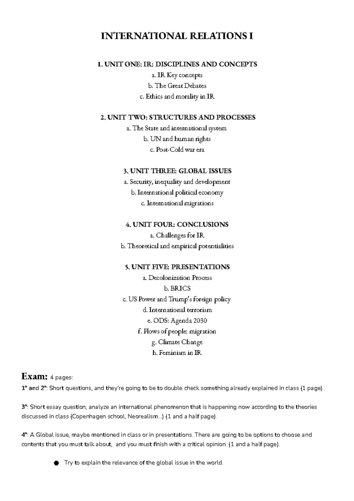 Introduction to International Relations (1st year) - [NOTES ...