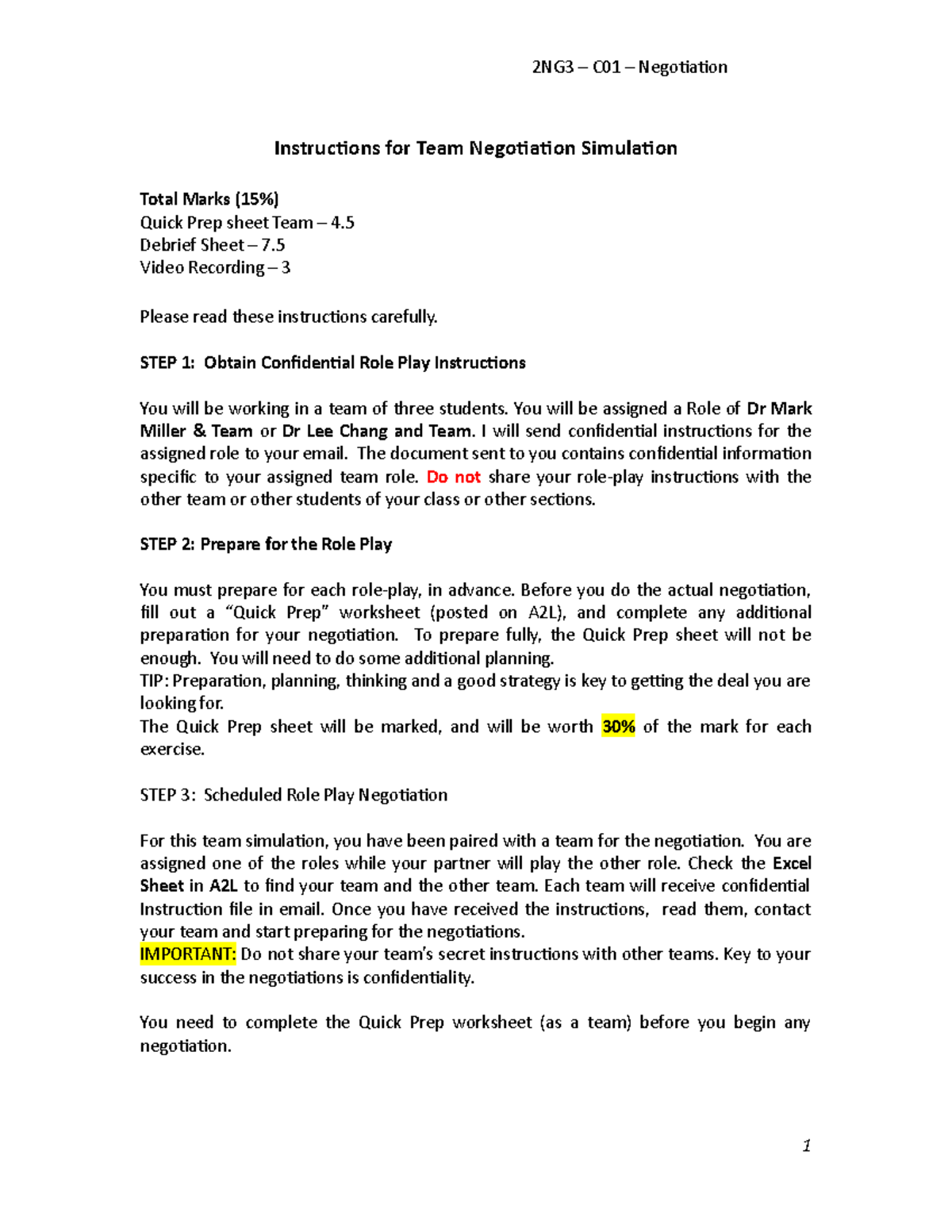 1.Instructions- Team Negotiation Simulation - 2NG3 – C01 – Negotiation ...