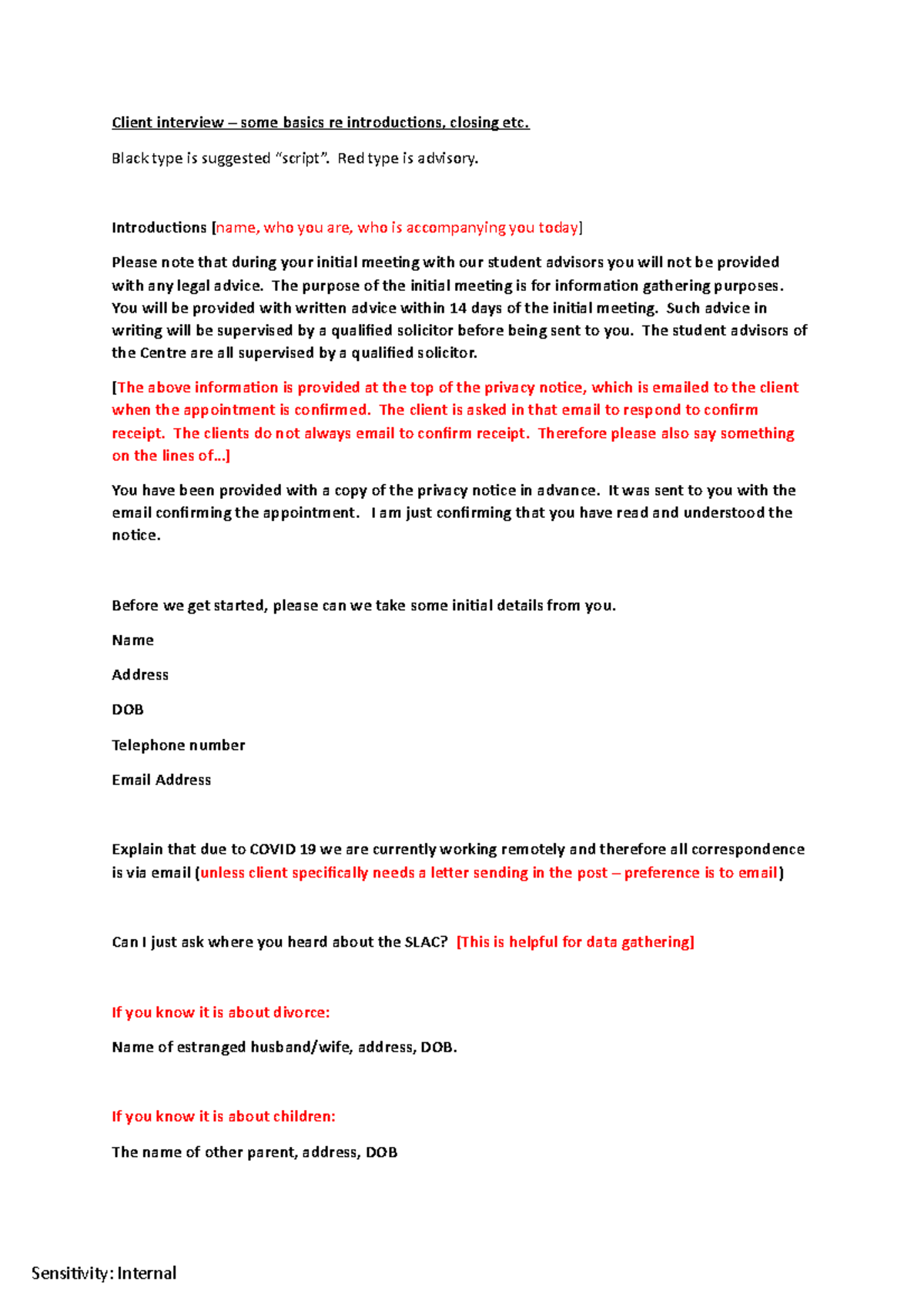 Client interview basics - Client interview – some basics re ...