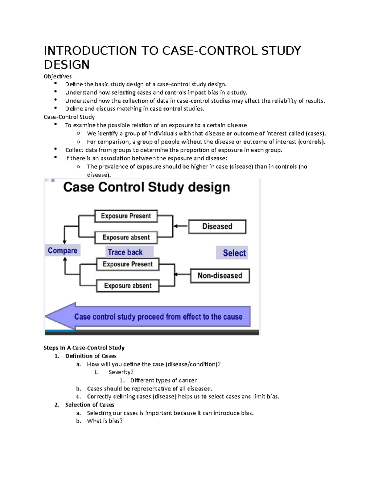 Ch 11 - lecture notes - INTRODUCTION TO CASE-CONTROL STUDY DESIGN ...