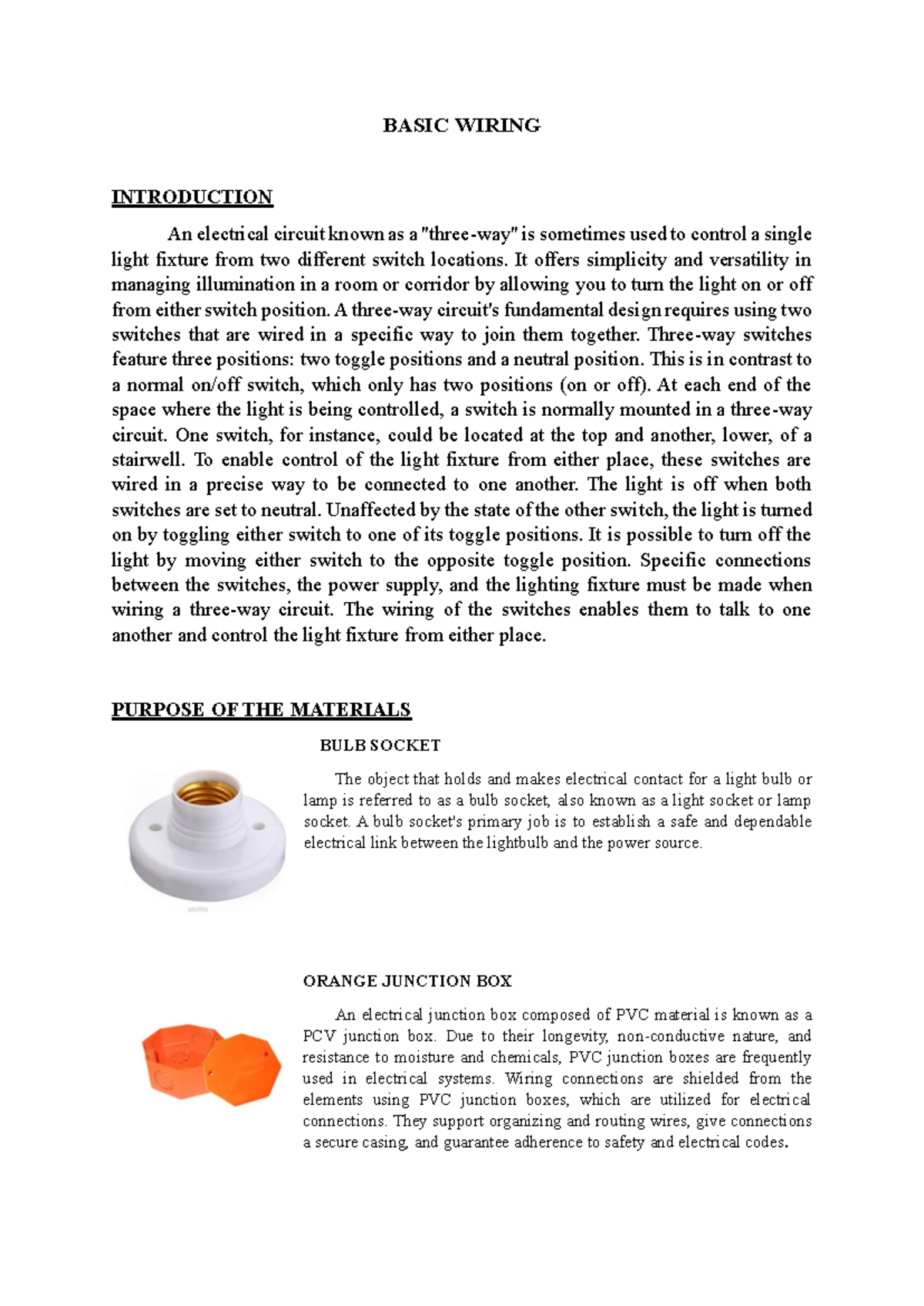 Circuit - BASIC WIRING INTRODUCTION An electrical circuit known as a ...