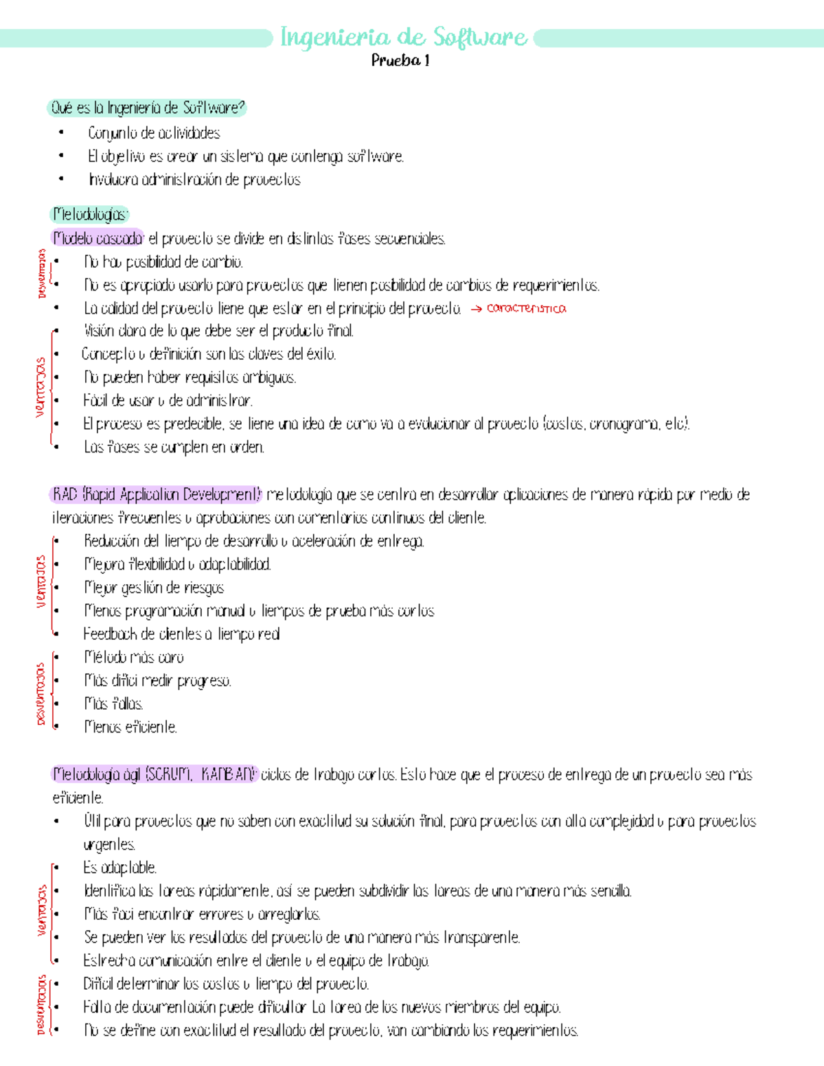 Ingeniería De Software - Ingenieria de Software Prueba 1 Qué es la Ingeniería de Software ...