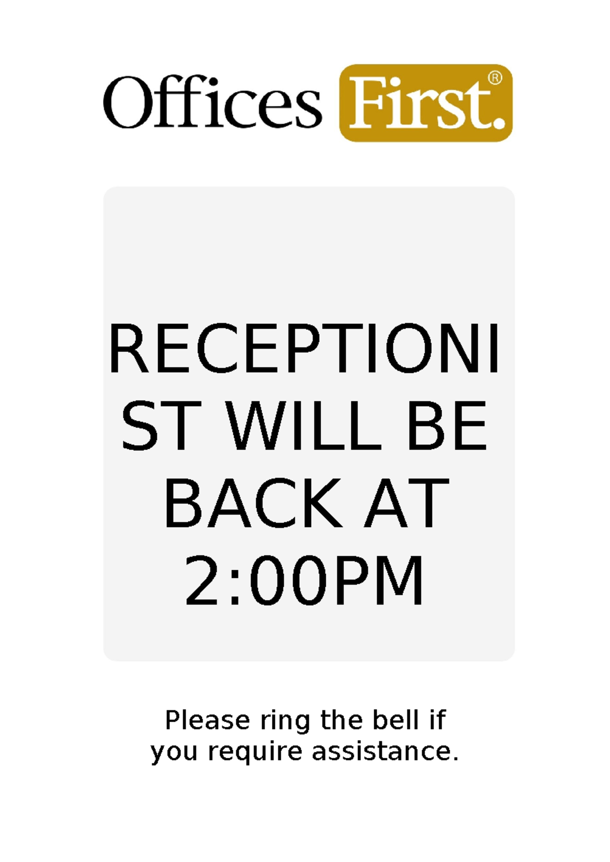 OF - Away From Reception - Back at 2 - CHC32015 - ] RECEPTIONI ST WILL ...