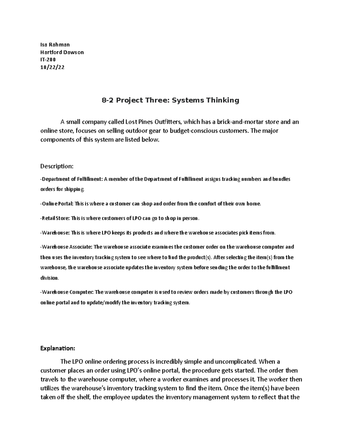 IT-200 8-2 Project Three Paper - Isa Rahman Hartford Dawson IT- 10/22 ...