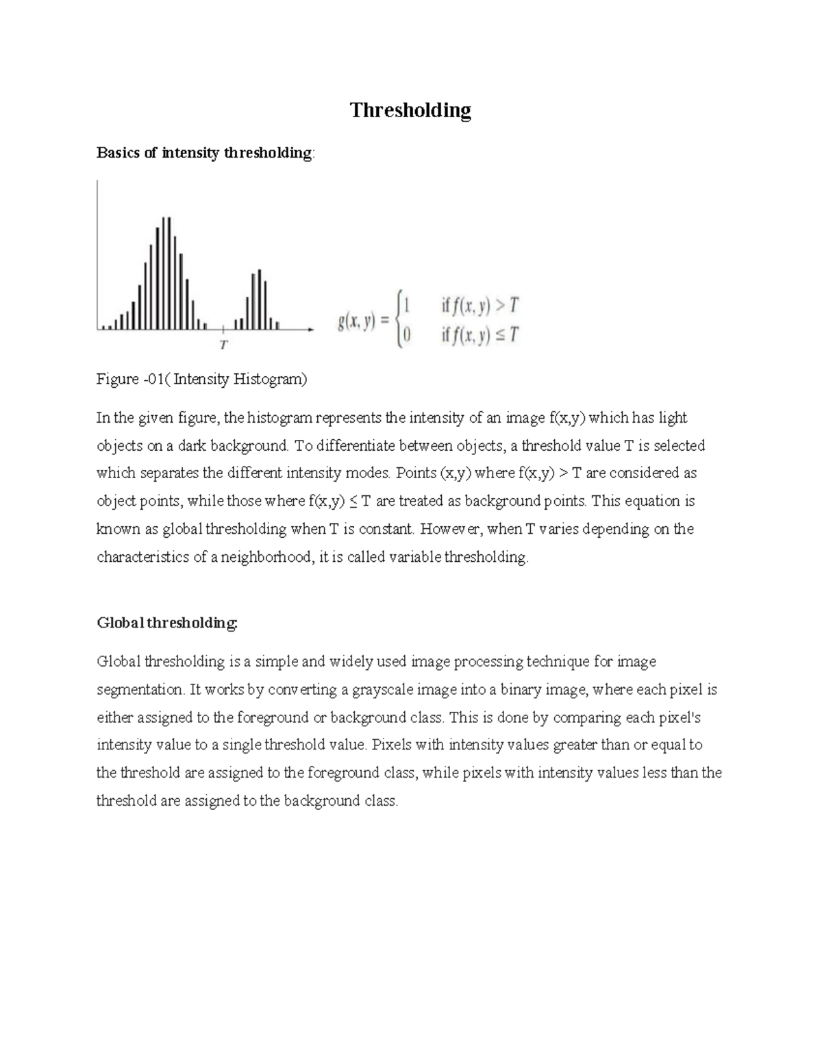 DIP-assignment-mehrab - Thresholding Basics of intensity thresholding: Figure -01( Intensity ...