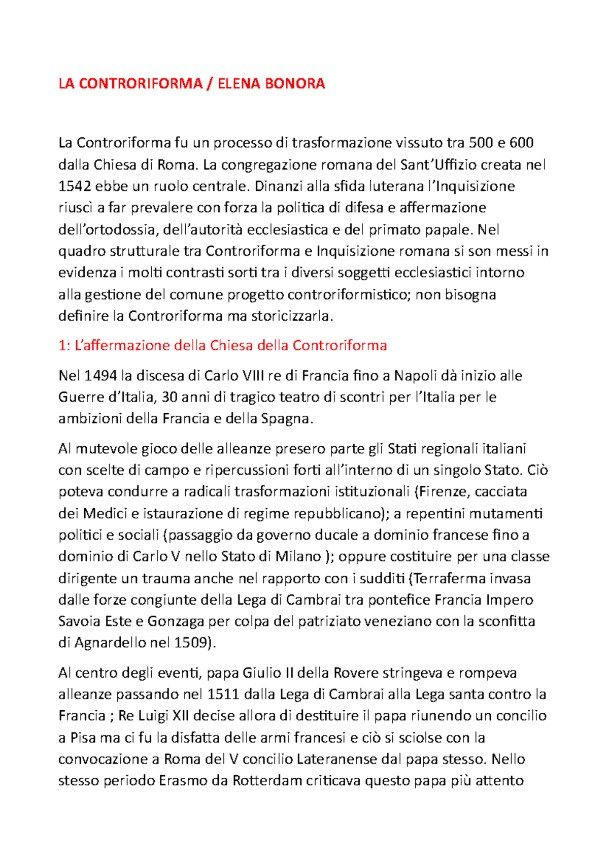 LA Controriforma- Bonora - LA CONTRORIFORMA / ELENA BONORA La ...