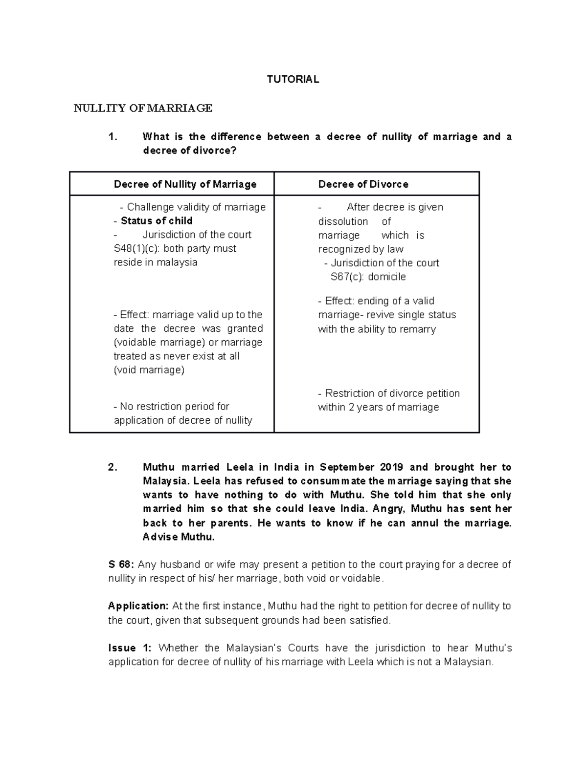 Nullity Tutorial - tuto - TUTORIAL NULLITY OF MARRIAGE 1. What is the ...