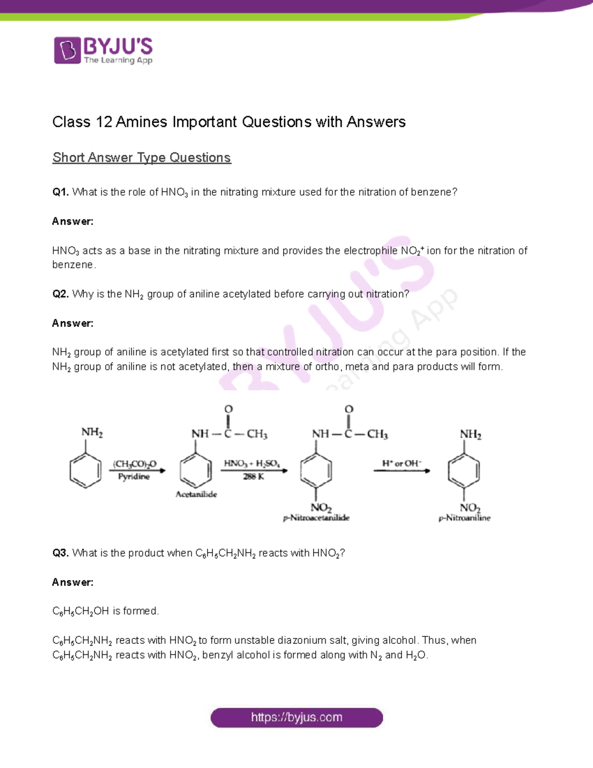 Chapter 13 Amines 1 - Class 12 Amines Important Questions with Answers ...