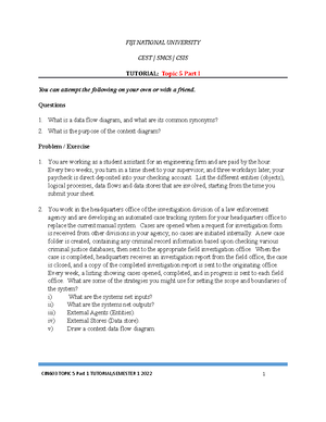 Topic 6 Tutorial Questions - FIJI NATIONAL UNIVERSITY CEST | SMCS ...