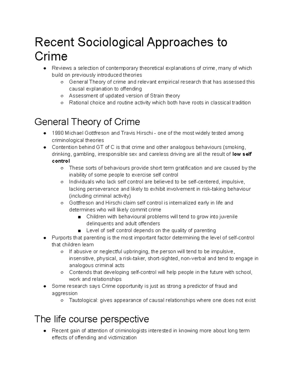 Chapter 6 Recent Sociological Approaches to Crime - Recent Sociological ...