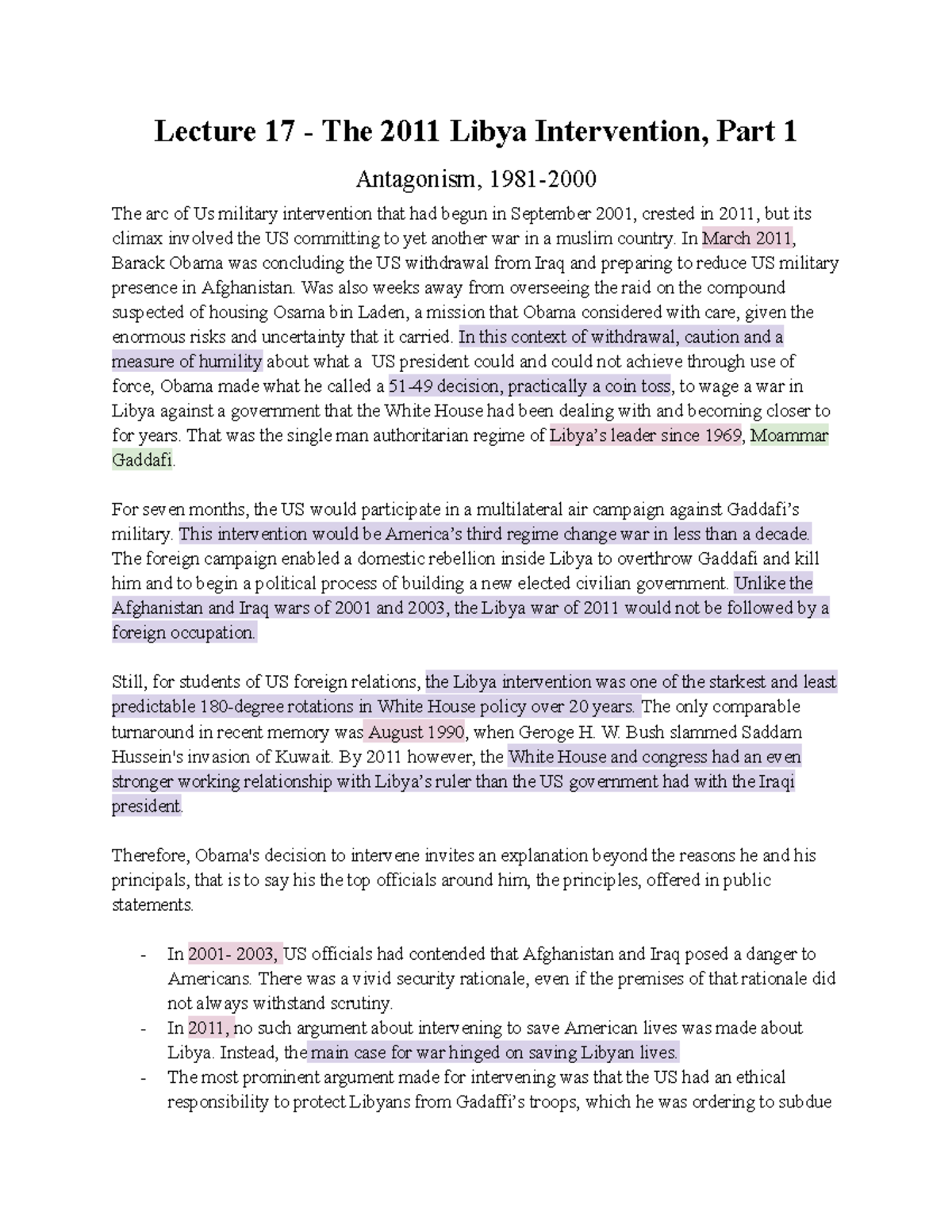 Test 3 - Word-for-word Lecture Notes for Lectures 17, 18, 19, and 21 ...