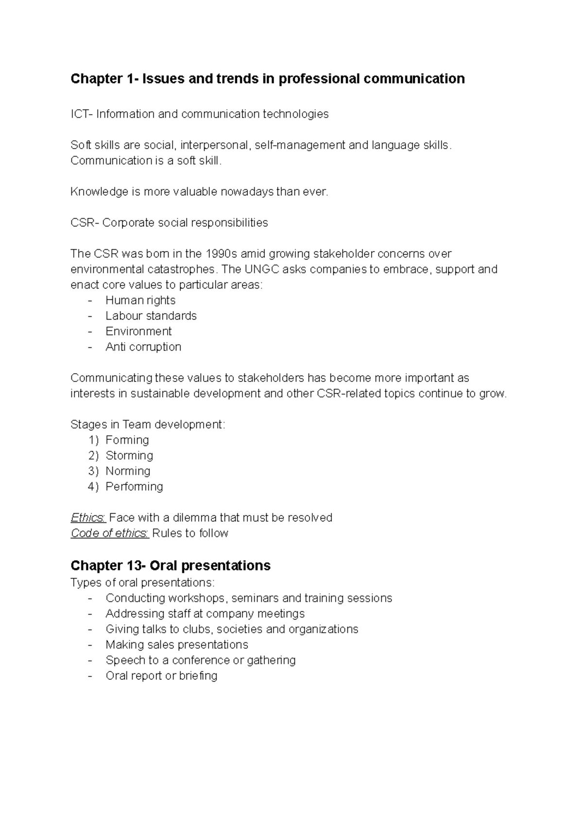 Week 1 Notes : Issues and trends in professional communication ...