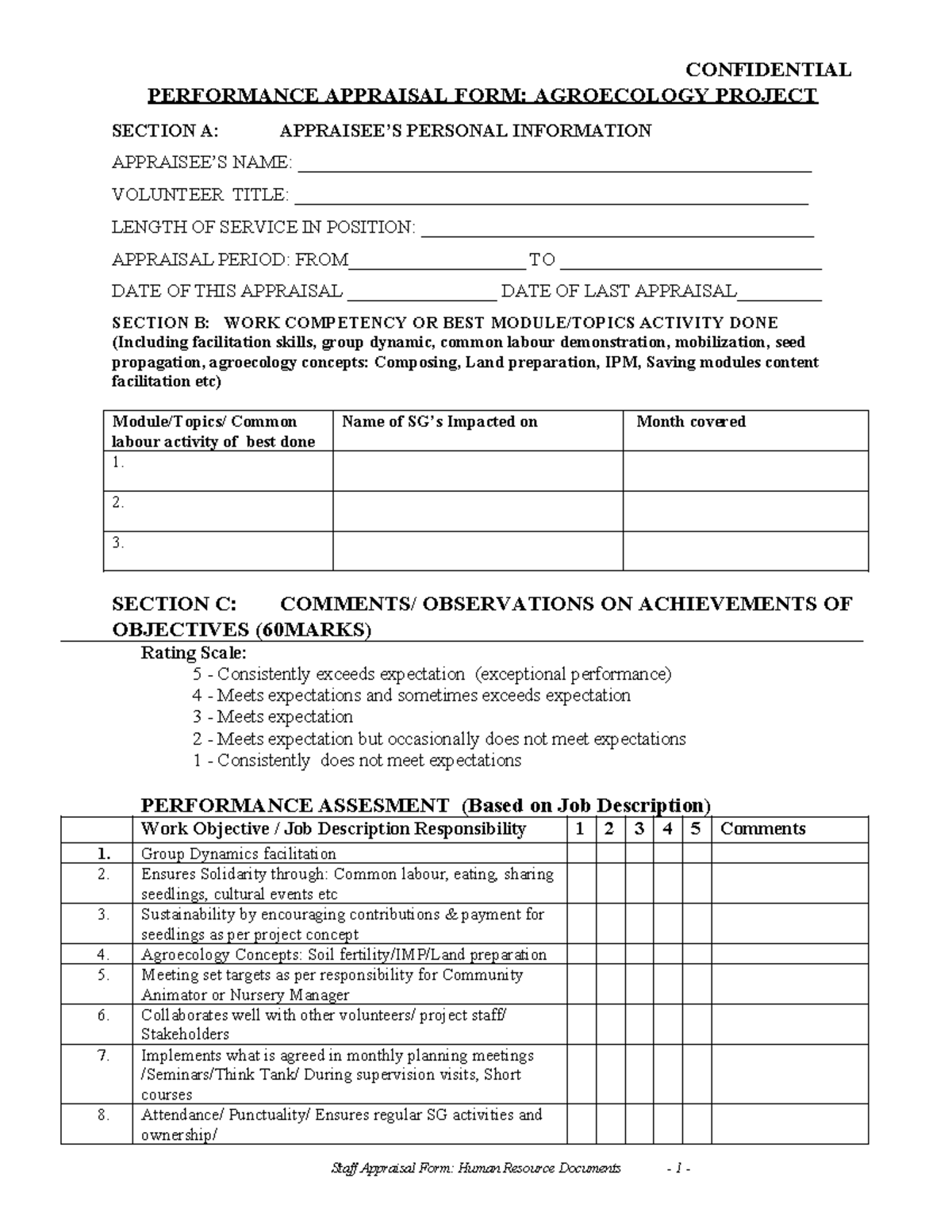 Draft Performance Appraisal FOR CAS AND NMS - CONFIDENTIAL PERFORMANCE ...