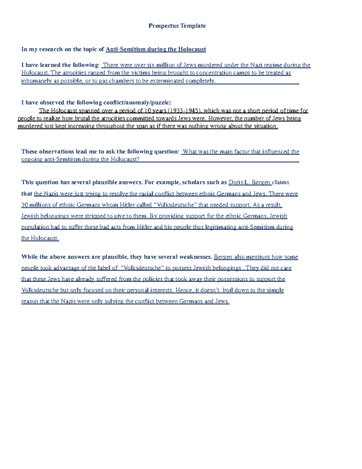 Prospectus Template SSII MMW15 - Prospectus Template In my research on ...