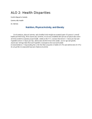 ALO 1 - Healthy People 2030 Goals - ALO 1: Healthy People 2030 Goals ...