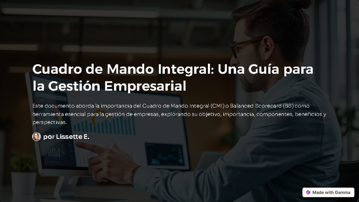Cuadro de Mando Integral Una Guia para la Gestion Empresarial - Cuadro ...