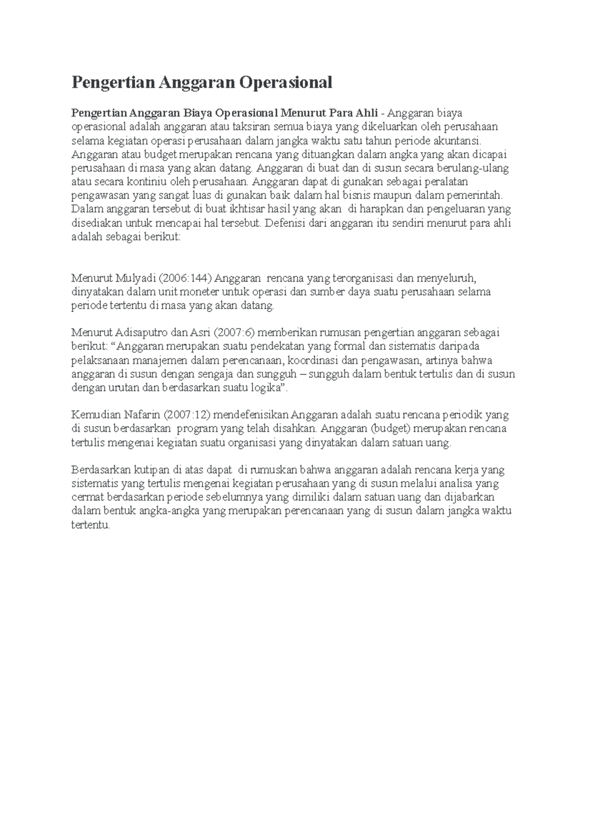 Anggaran operasional - Pengertian Anggaran Operasional Pengertian ...