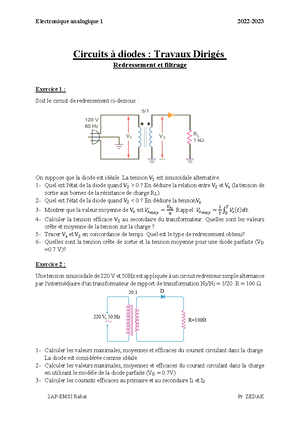 exercice en automatisme - Page 1 Travaux Dirigés 3 : GEMMA Exercice 1 ...