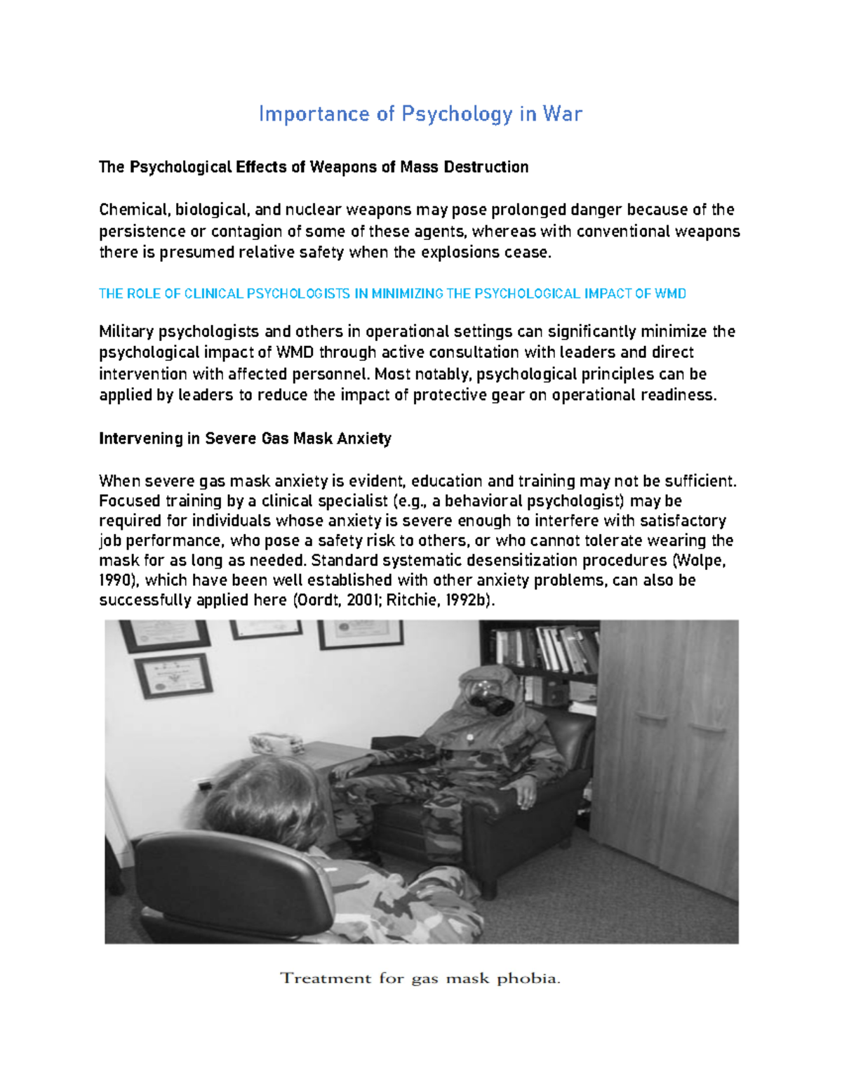 Importance of psychology in war - Importance of Psychology in War The ...