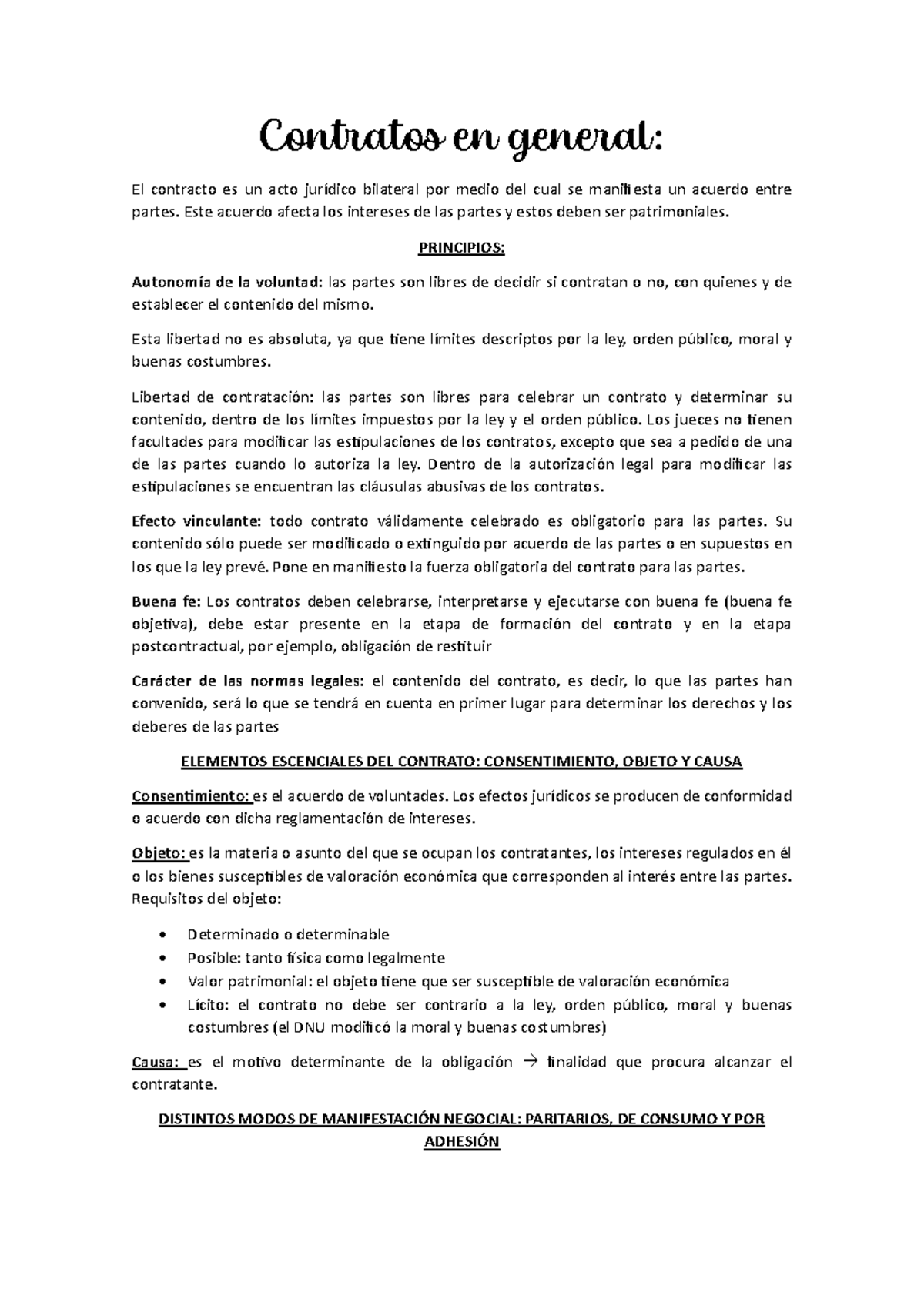 Contratos en general unidad 8 - Contratos en general: El contracto es ...