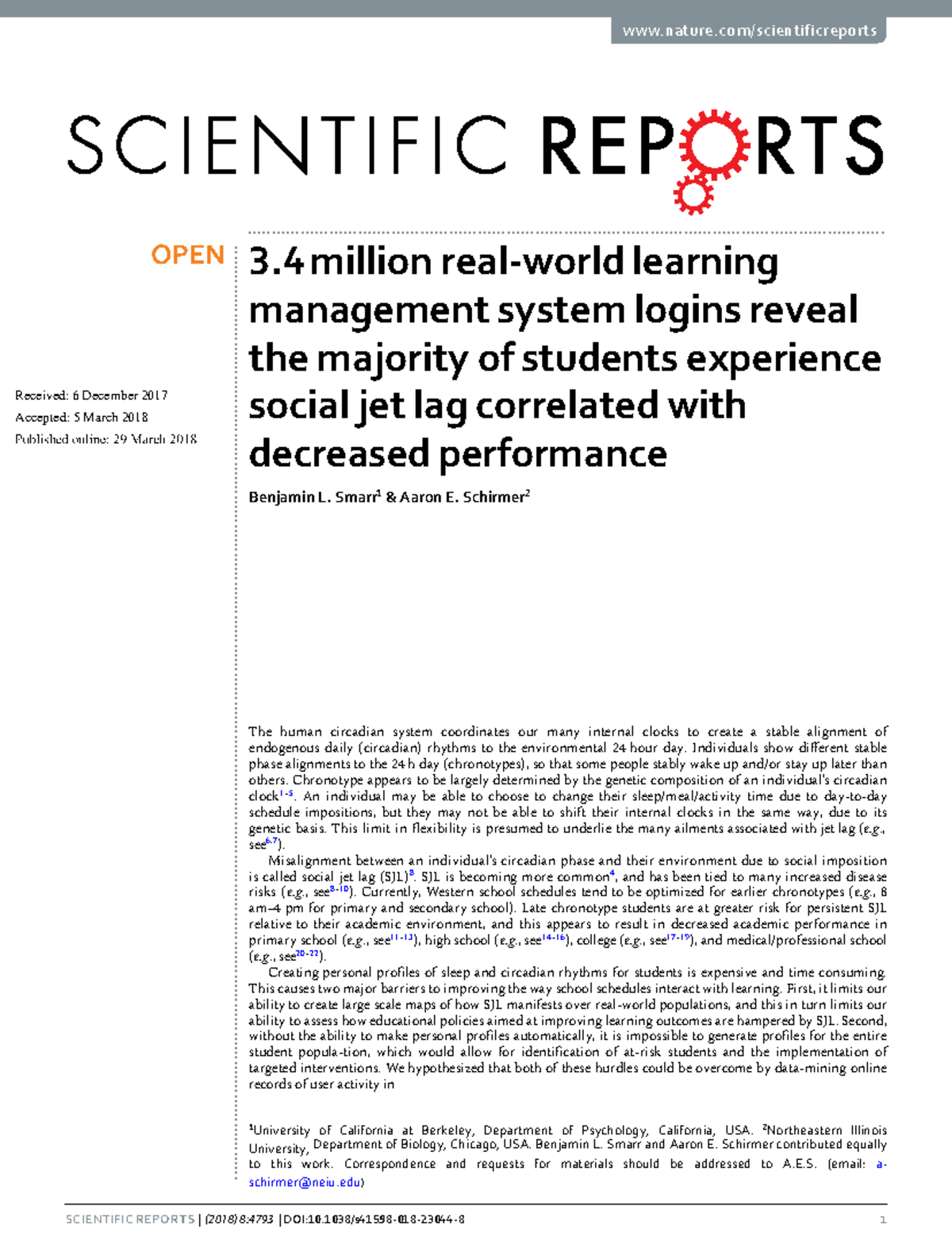 Smarr 2018 - nature/scientificreports 3 million real-world learning ...