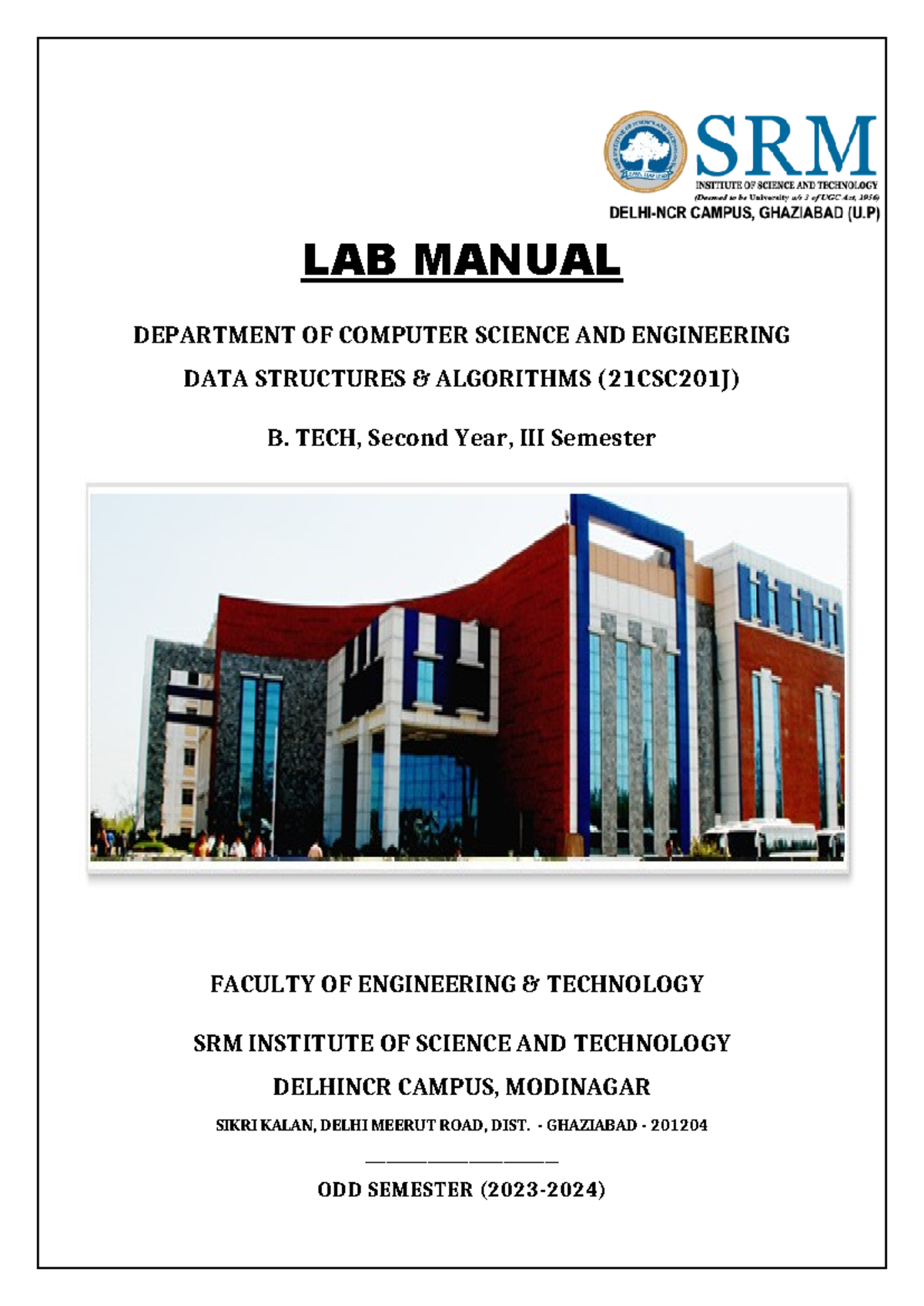 Data Structures LAB Manual Format - LAB MANUAL DEPARTMENT OF COMPUTER ...