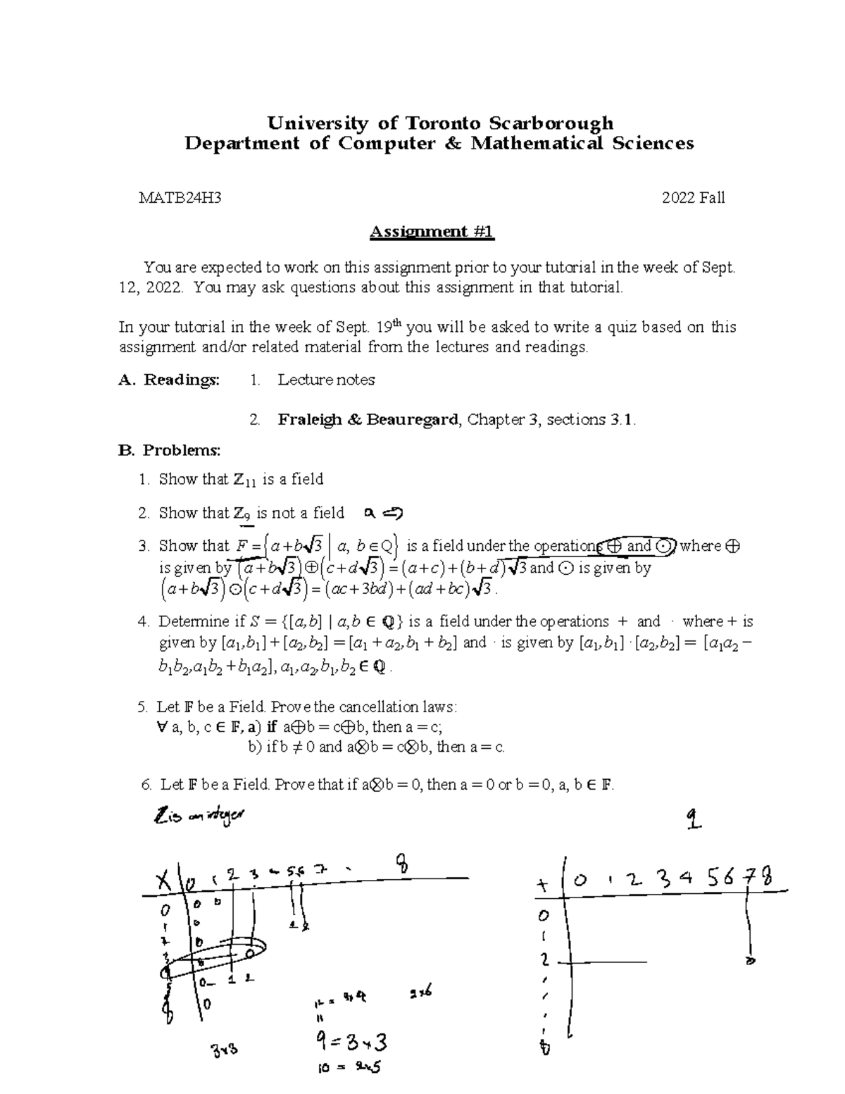 Assignments - University of Toronto Scarborough Department of Computer ...