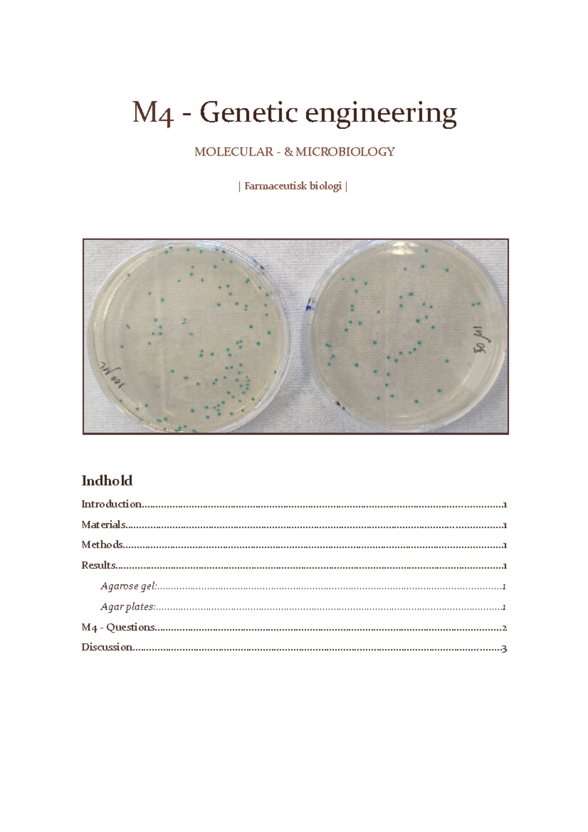 M4 - Genetic engineering - M4 - Genetic engineering MOLECULAR ...