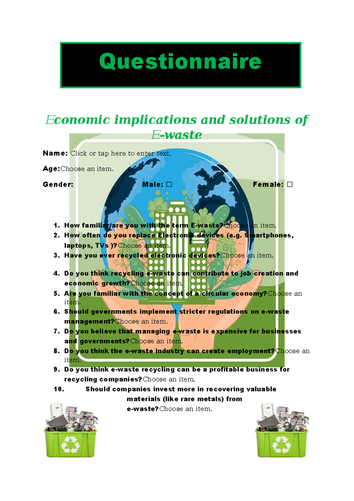 Economic implications and solutions of E - Economic implications and ...